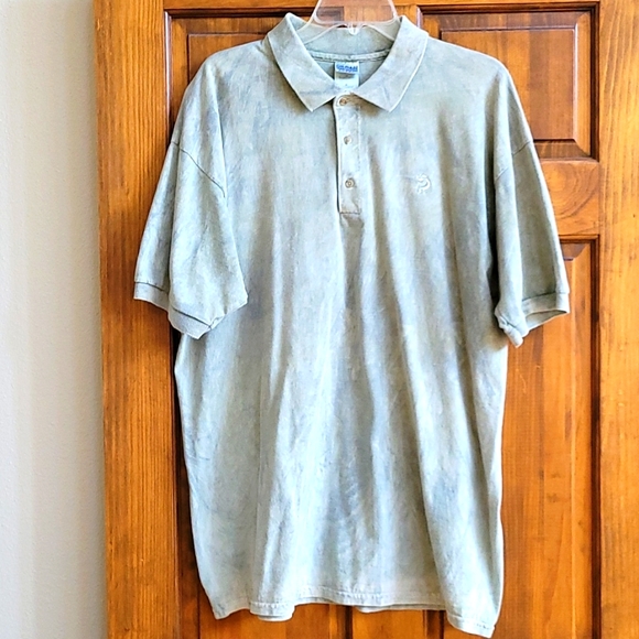 Gildan | Shirts | Mens Green Stonewashed Pole Shirt Size Xlarge | Poshmark